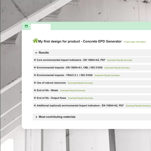Concrete EPD Generator | One Click LCA